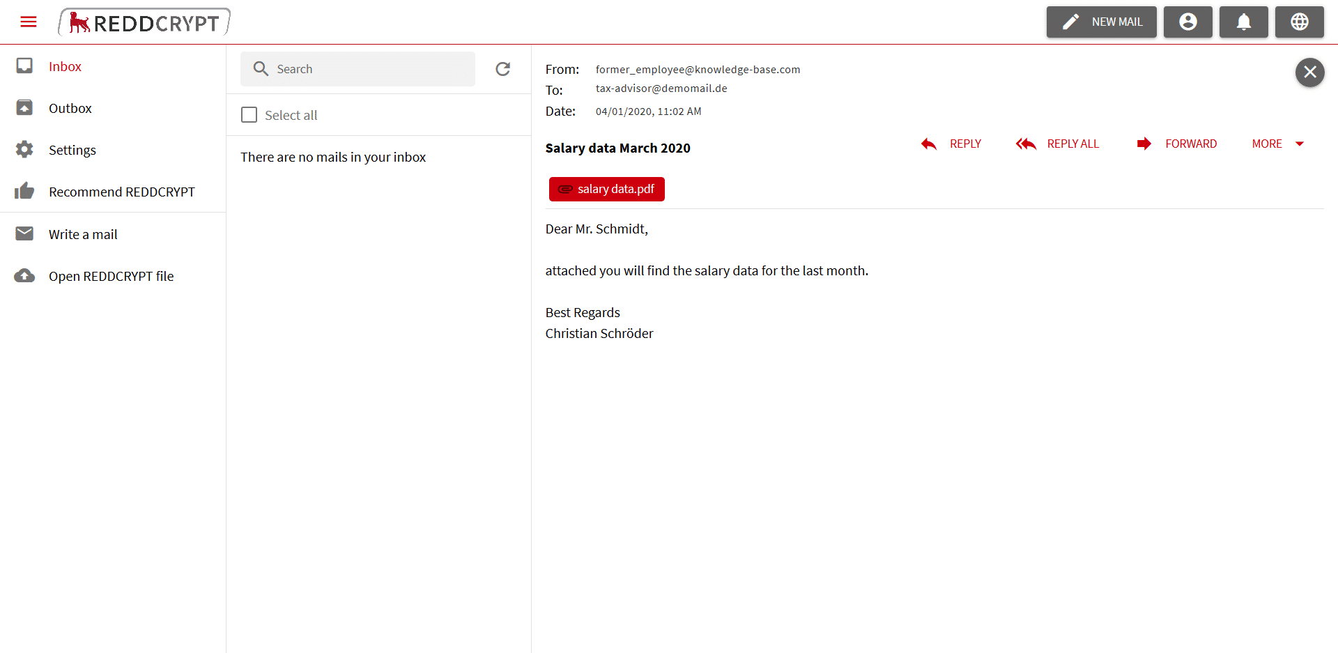 Decrypt emails of former employees with the Master Key