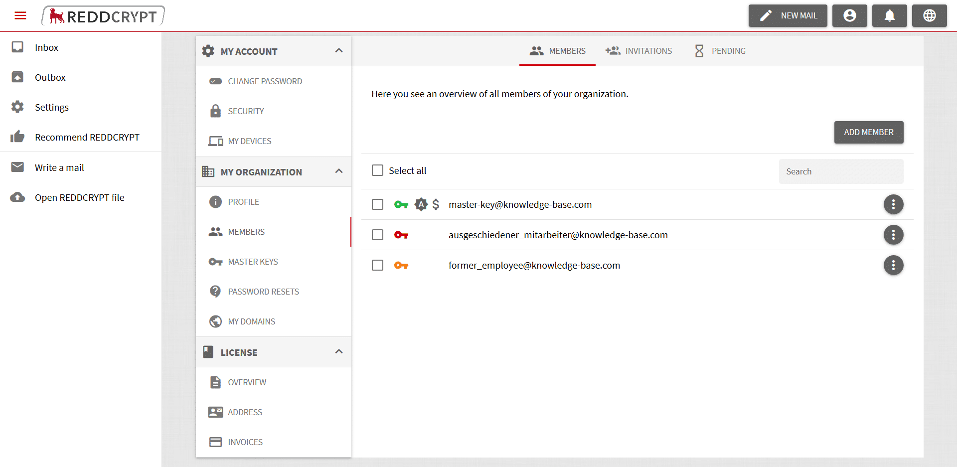 Decrypt emails of former employees with the Master Key