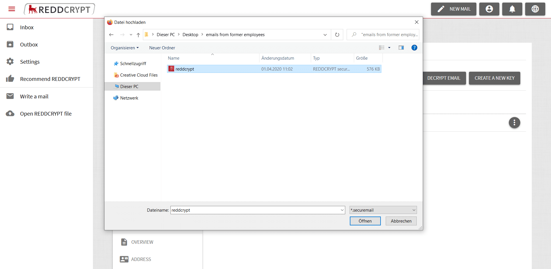 Decrypt emails of former employees with the Master Key